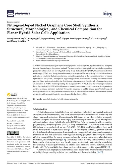 Pdf Nitrogen Doped Nickel Graphene Core Shell Synthesis Structural