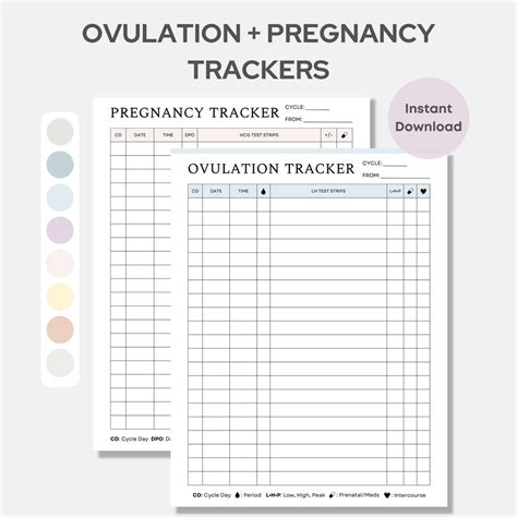 Printable Ovulation Test Strips Tracker Fertility Tracking Etsy