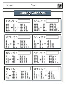 Add Using Base 10 Blocks By Kimberlys Educational Resources TPT