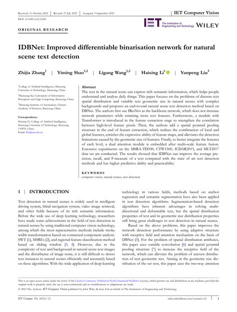 Pdf Idbnet Improved Differentiable Binarisation Network For Natural