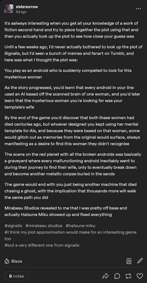 I Did Not Understand The Plot Of Signalis Rcuratedtumblr