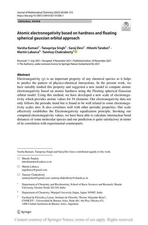 Atomic Electronegativity Based On Hardness And Floating Spherical Gaussian Orbital Approach
