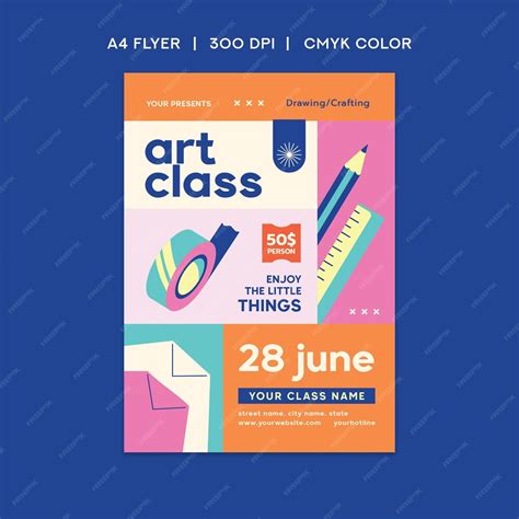 Premium Psd Art Class Flyer