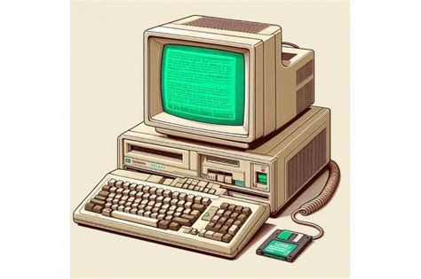 Beautiful Vintage Computer By Dianaxstoyanova Thehungryjpeg