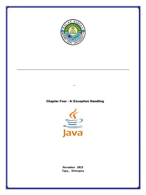 Oop Chapter 4 Exception Handling Pdf Method Computer Programming Class Computer