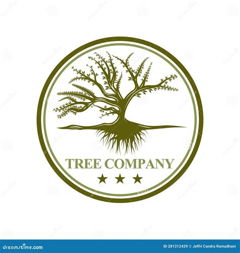 Root Leaf Family Tree Of Life Oak Banyan Maple Stamp Seal Emblem Label