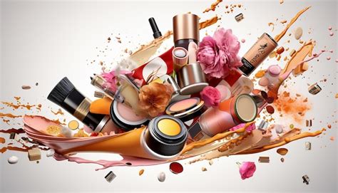 Premium Photo Creative Cosmetics Composition For Advertisement