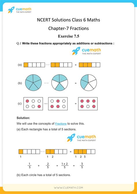 Ncert Solutions For Class 6 Maths Chapter 7 Exercise 7 5 Fractions Free Pdf