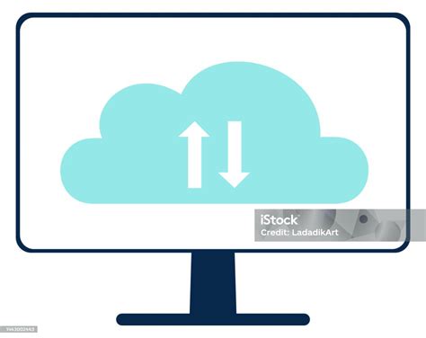 Cloud Syncronization Sign On Computer Display Backup Symbol Stock Illustration Download Image