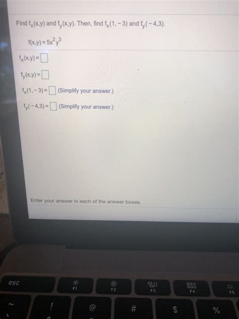 Solved Find Fx X Y And Fy X Y Then Find Fx And Chegg Com
