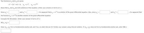 Solved Two Functions X1 And X2 Are Given X 5x 4x