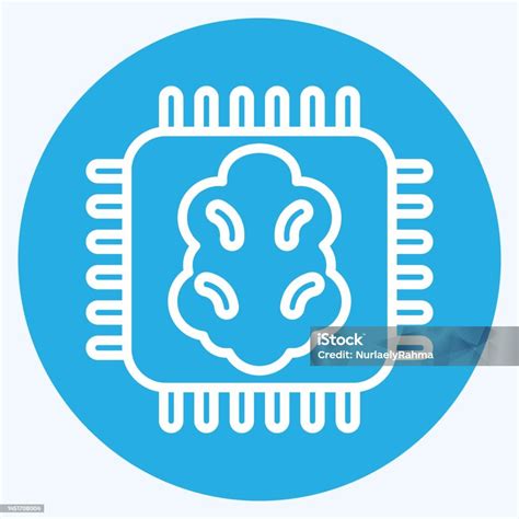 아이콘 인공 지능 기계 학습 기호와 관련이 있습니다 파란 눈 스타일 심플한 디자인 편집 가능 간단한 그림입니다 간단한 벡터