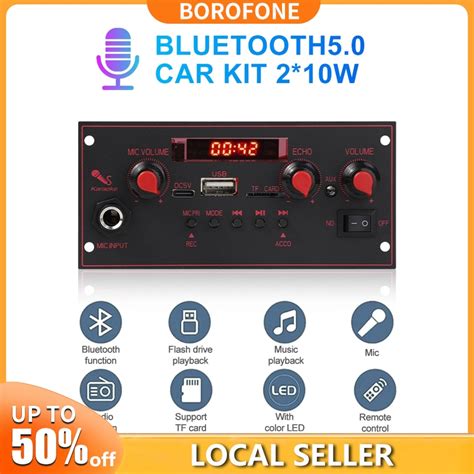 20w Amplifier Dc 5v Bluetooth Decoder Board 6 5mm Microphone Fm Radio Tf Usb Car Audio Music