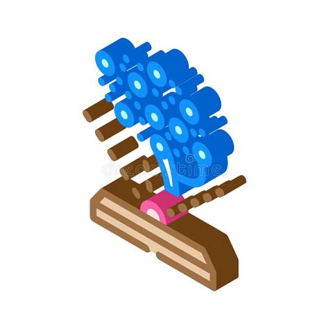 Human Brain Simulation Future Technology Isometric Icon Vector Illustration Stock Vector