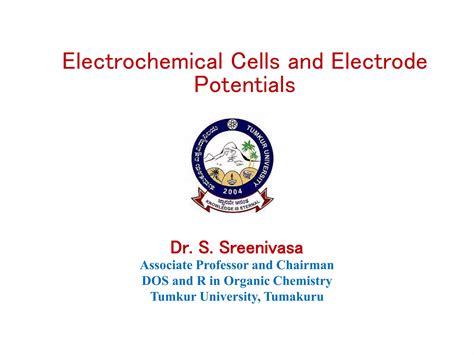 Electrochemical Cells And Electrode Potentials Ppt