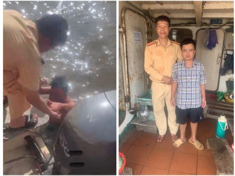 Cảnh Sát đường Thủy Cứu Thuyền Viên Ngã Xuống Sông Cấm Báo Công An