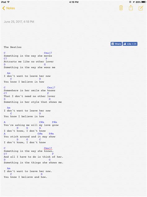 Beatles Chords Something Lookcrown