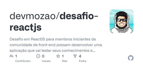 GitHub Devmozao Desafio Reactjs Desafio Em ReactJS Para Membros