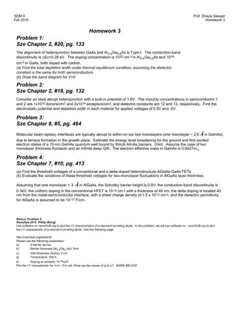 Homework 3 Problem 1 Sze Chapter 2 20 Pg 133 Problem 2