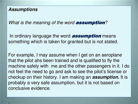 Assumption Definition