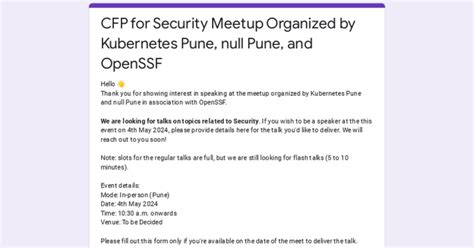 Akash Pratap Singh On Linkedin Cfp For Security Meetup Organized By