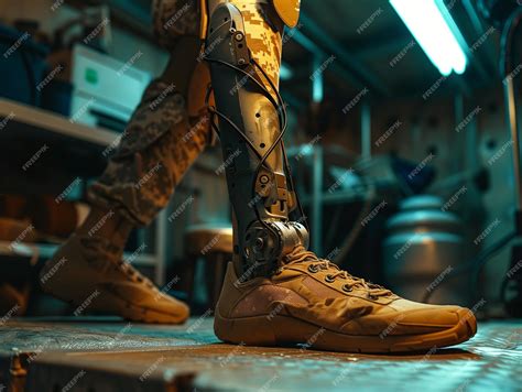 Premium Photo Bionic Prosthetic Leg For Military And Army Soldiers
