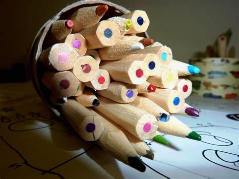 Stack 2k Colour Pencils Art And Craft Focus On Foreground Pens