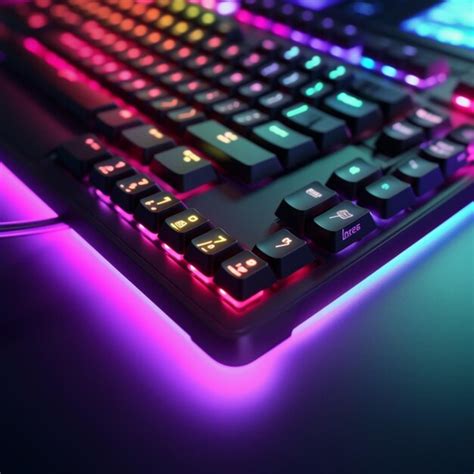 Premium Photo There Is A Close Up Of A Keyboard With A Colorful Light