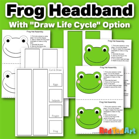 Frog Headband Printable For Preschoolers Red Ted Art
