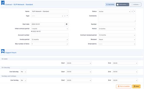 Contracts Documentation GLPI 10 0