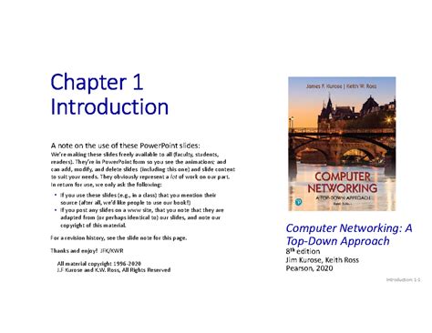 Chapter 1 Introduction Computer Network Chapter 1 Introduction A Note
