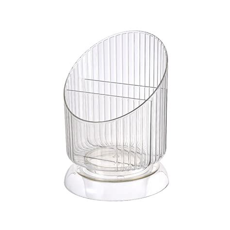 Manunclaims Pen Holder Translucent Light Luxury Striped Lines 3 Grids