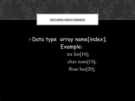 Array In C Language Ppt