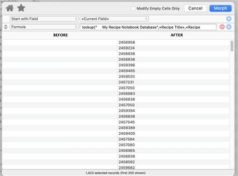 Morph Field Does Not Work With Lookup Function Using Help