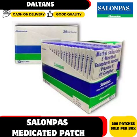 Salonpas Medicated Patch Hisamitsu Sold By Box Or 200 Patches Shopee