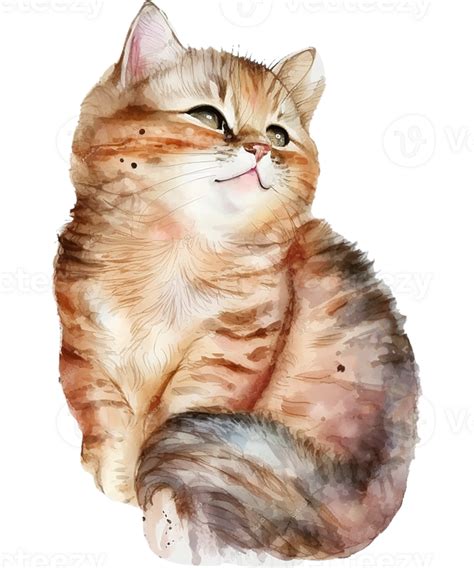 Süß Katze Aquarell Clip Art Ai Generativ 23476028 Png