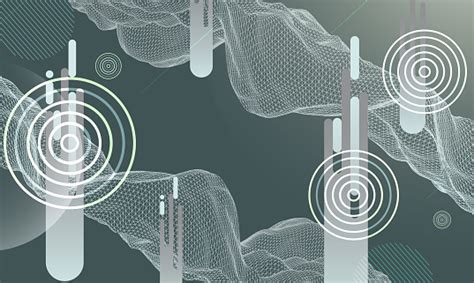 추상파는 프레임 스타일로 만들어집니다 과학 기술 프리젠 테이션을위한 템플릿 0명에 대한 스톡 벡터 아트 및 기타 이미지 0명