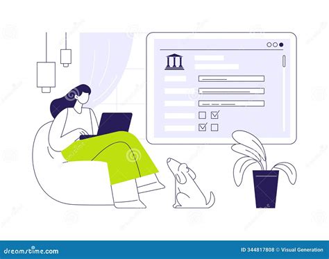 Filling Census Form Online Abstract Concept Vector Illustration