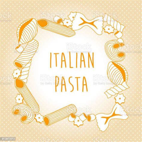 이탈리아 파스타 종류와 글자 손으로 그린 벡터 일러스트 레이 션 공예에 대한 스톡 벡터 아트 및 기타 이미지 공예 나비