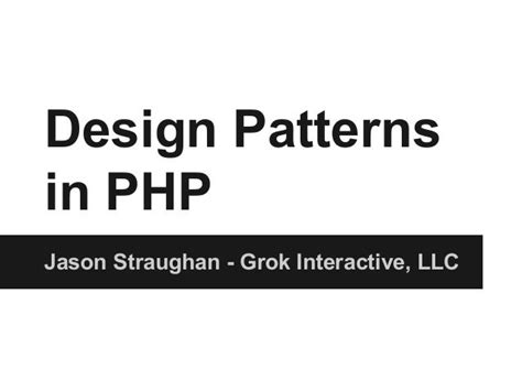 Design Patterns In Php