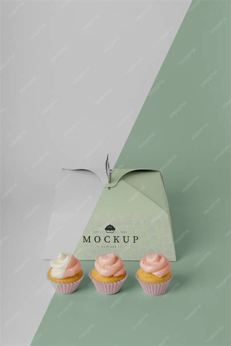 맛있는 컵 케이크 모형 프리미엄 Psd 파일