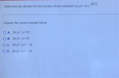 Answered Determine The Domain For The Function Of Two Variables Kunduz