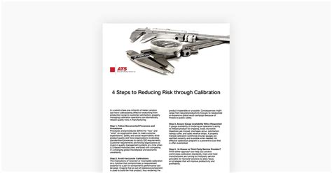 4 Steps To Reducing Risk Through Calibration Ats