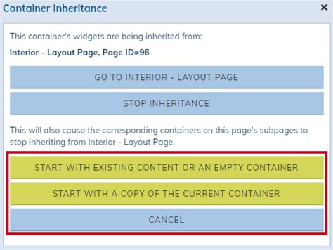 setting and disabling container inheritance municipal websites central help center