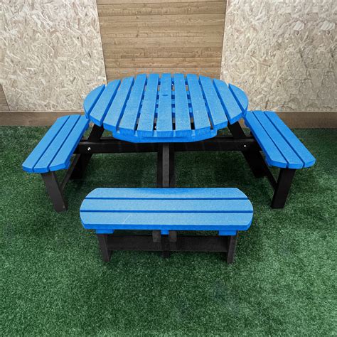 Recycled Duo Colour Plastic Winchester Round Picnic Table Picnic Benchesuk