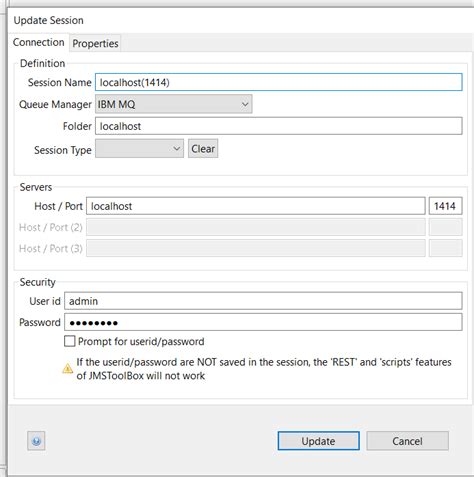 jms how to connect to local ibm mq container using jmstoolbox