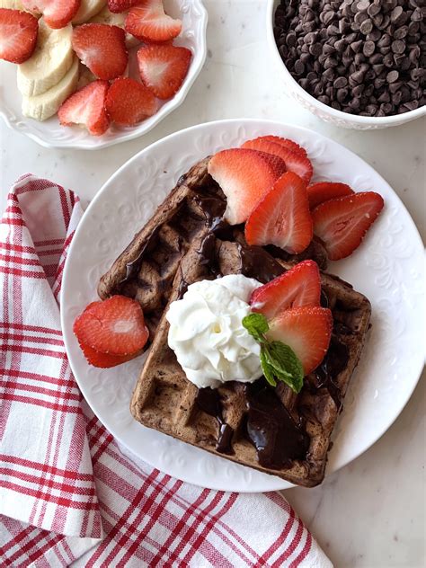 Chocolate Chocolate Chip Waffles With Chocolate Syrup A Perfect Feast