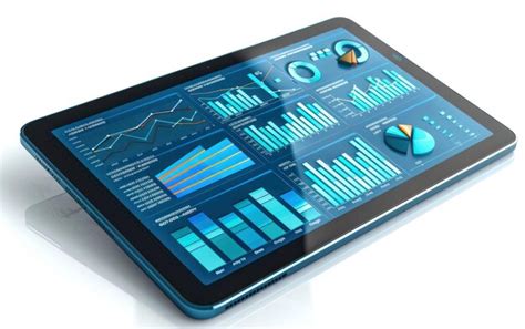 Tablet Displaying Data Analytics And Charts Premium Ai Generated Image