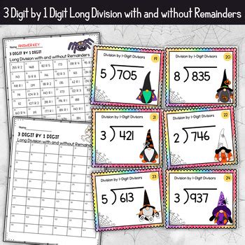 Digit By Digit Division Long Division With And Without Remainders