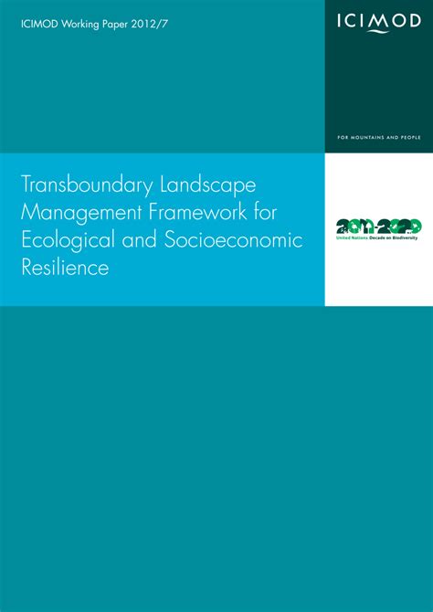 Pdf Transboundary Landscape Management Framework For Ecological And Socioeconomic Resilience